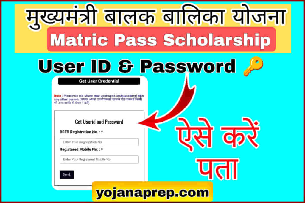 Matric Pass Scholarship User Id Password 2025 : मैट्रिक पास स्कालरशिप बालक बालिका योजना का ...
